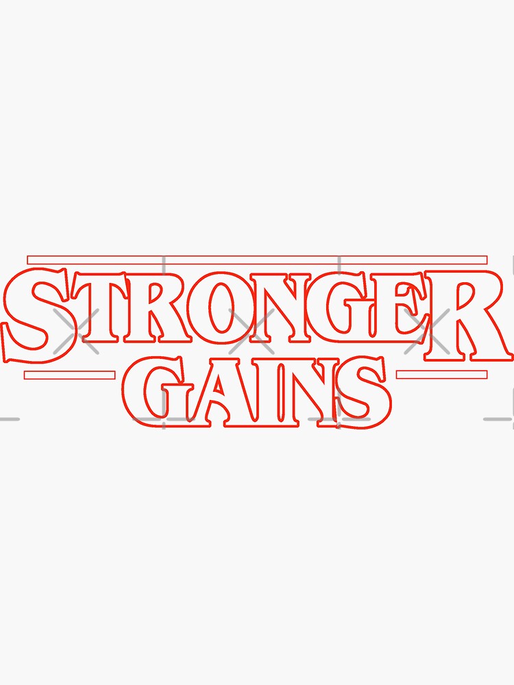 "Stranger Things x Gym Rat, Gains, Stronger" Sticker by fandemonium ...