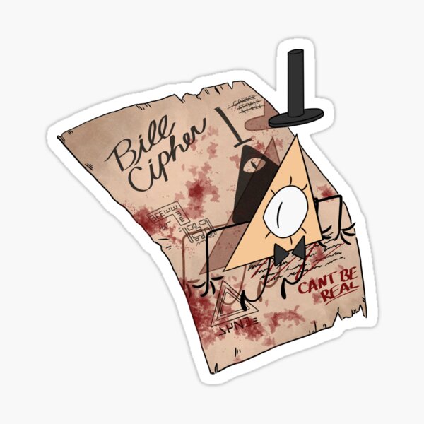 "Bill Cipher Journal 3 Page" Sticker for Sale by tesscourtes | Redbubble