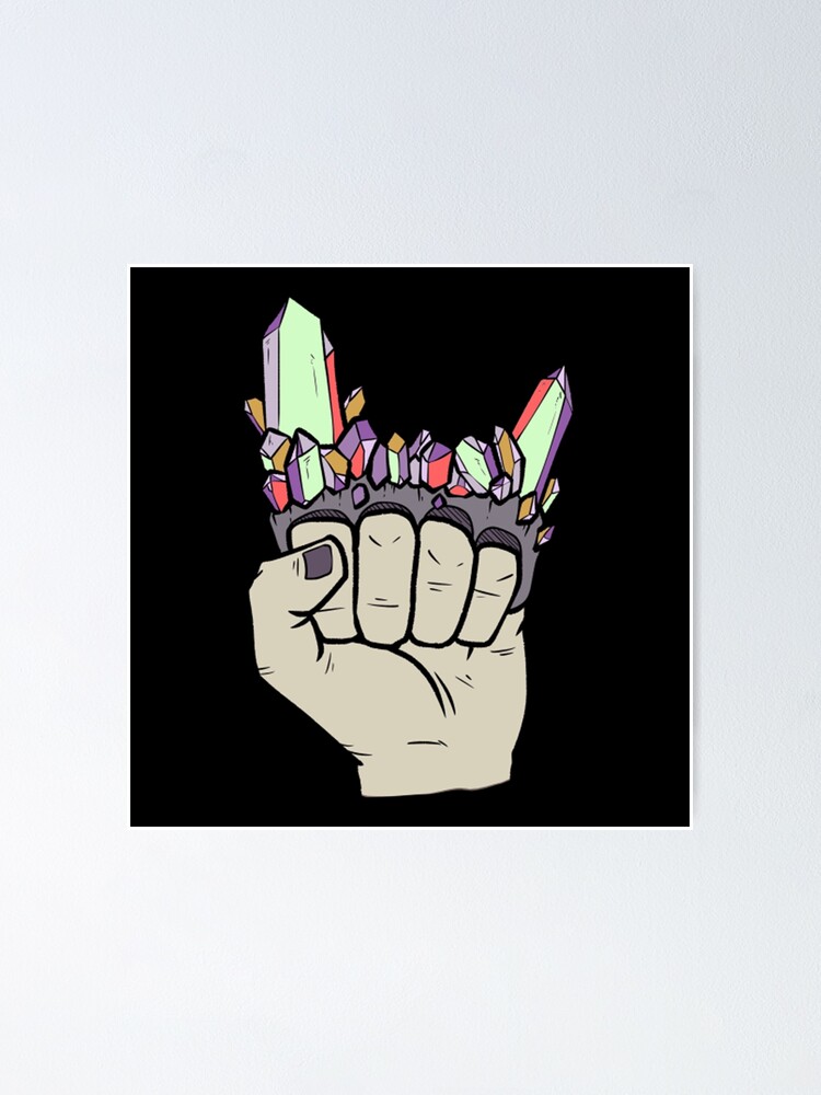 Crystal Brass Knuckles Chakra Healer Crystals Sage Poster By Josievjisan Redbubble