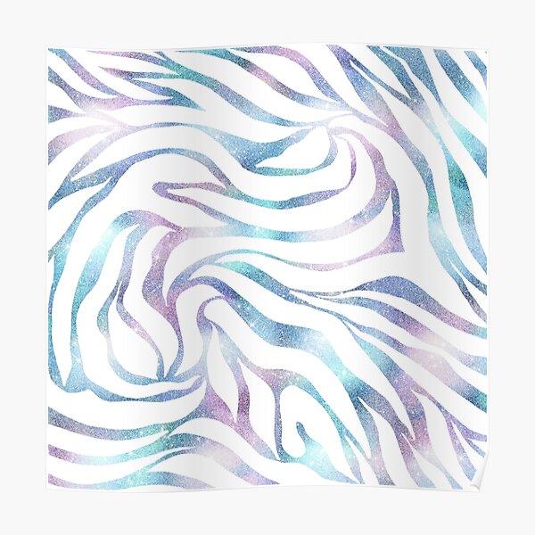 "Modern Blue Purple Glitter Glam Zebra Print" Poster for Sale by ...