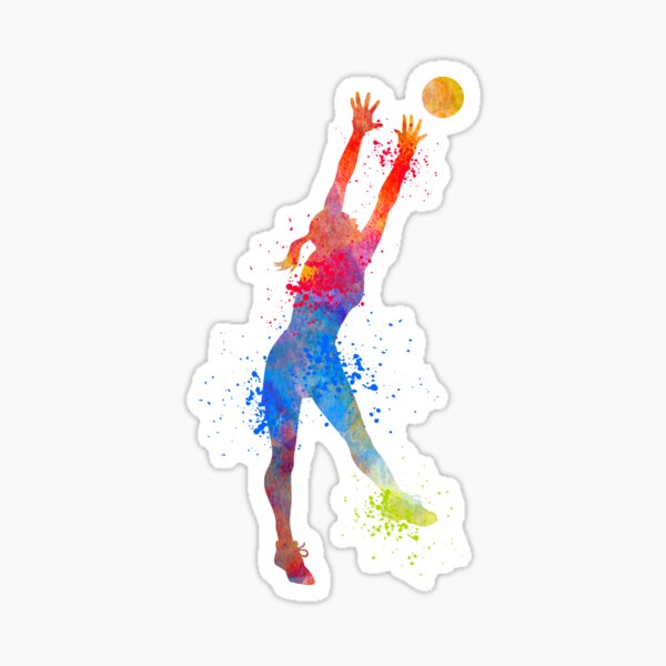 "Netball Player, Watercolour Sports, Netball Gifts" Sticker for Sale by ...