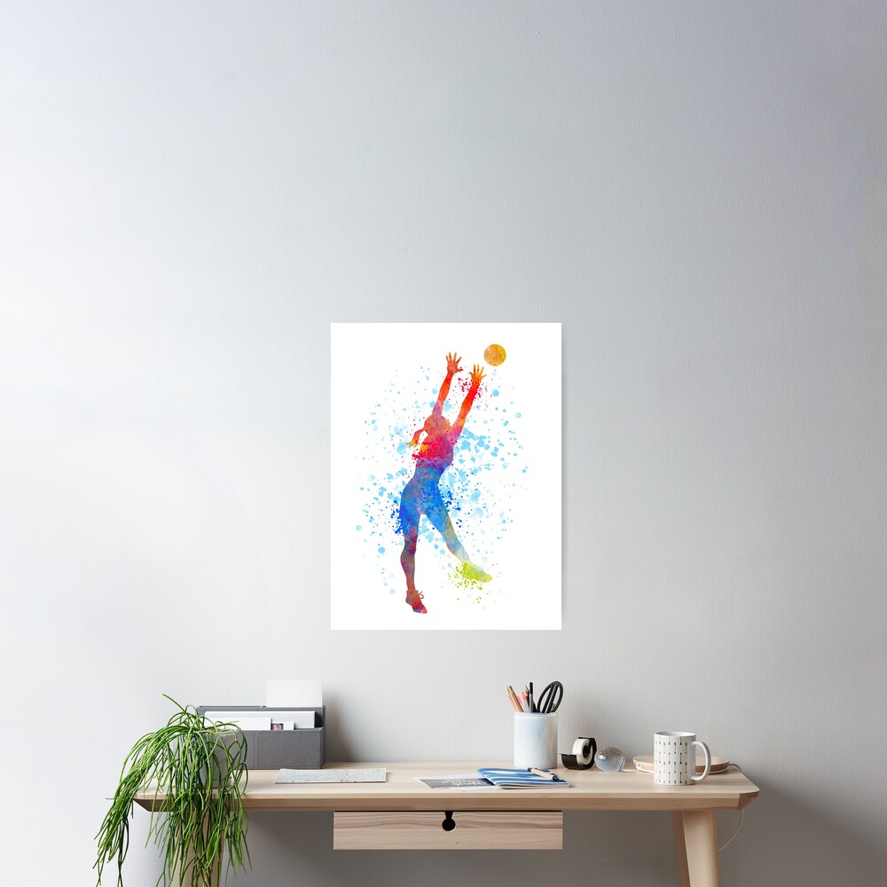 "Netball Player, Watercolour Sports, Netball Gifts" Poster for Sale by ...
