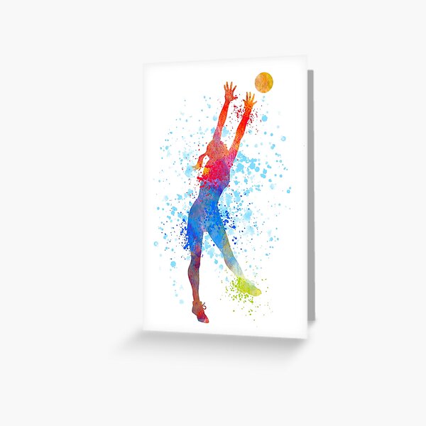"Netball Player, Watercolour Sports, Netball Gifts" Greeting Card for ...