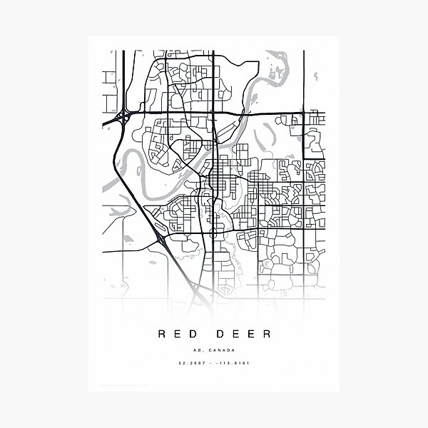 Lámina fotográfica «Póster Red Deer, Alberta Canadá Mapa» de ...