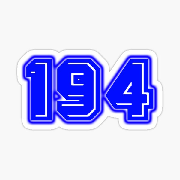 "Blue Number 194" Sticker for Sale by sport-blue | Redbubble
