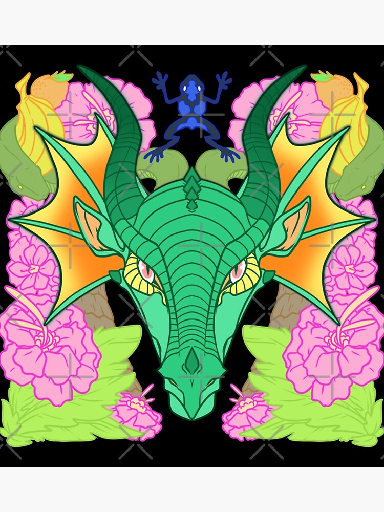 "Rainwing face and frog wings fire art" Art Print by HarvillRay | Redbubble