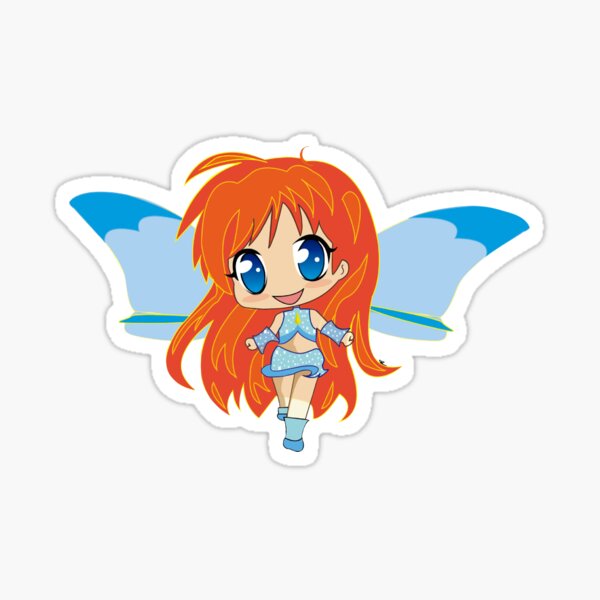 Pegatina «Bloom Winx Club al estilo Chibi » de NoemiFalco | Redbubble