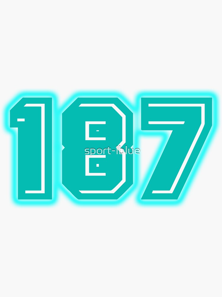 "Light Blue Number 187" Sticker for Sale by sport-lblue | Redbubble