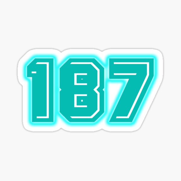 "Light Blue Number 187" Sticker for Sale by sport-lblue | Redbubble