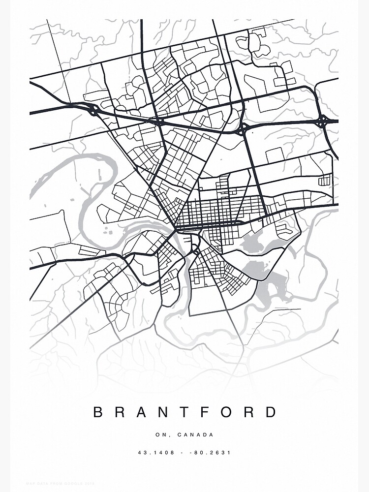 "Brantford, Ontario, Canada Map Poster" Art Print for Sale by ...