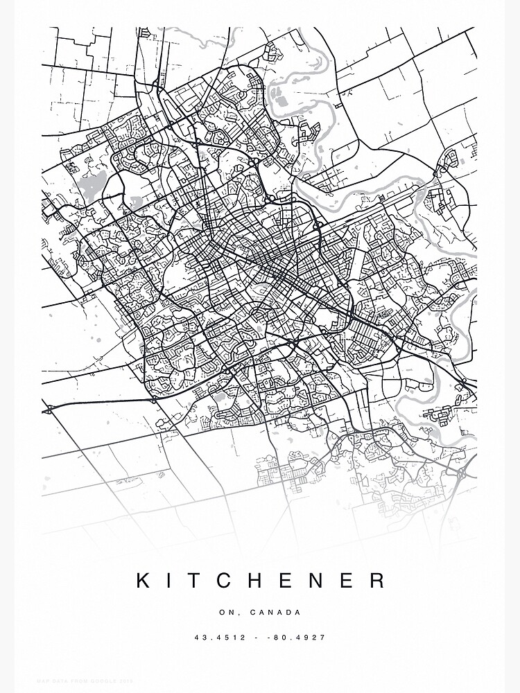 "Kitchener, Ontario, Canada Map Poster" Poster for Sale by TheZenSprout ...