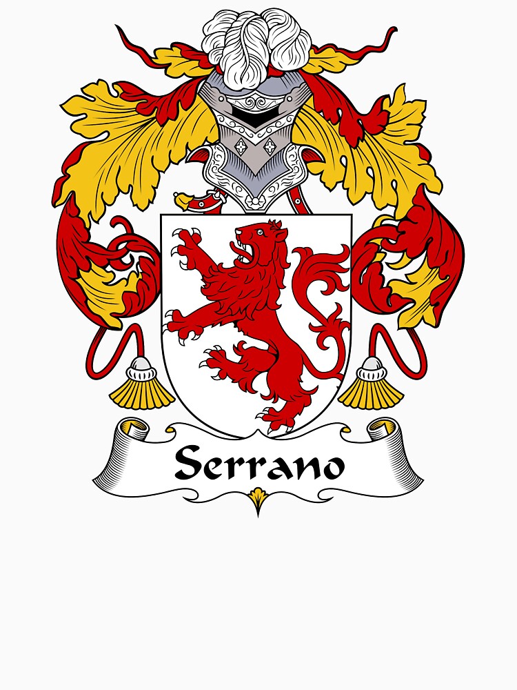"Serrano Coat of Arms/Family Crest" T-shirt for Sale by carpediem6655 ...