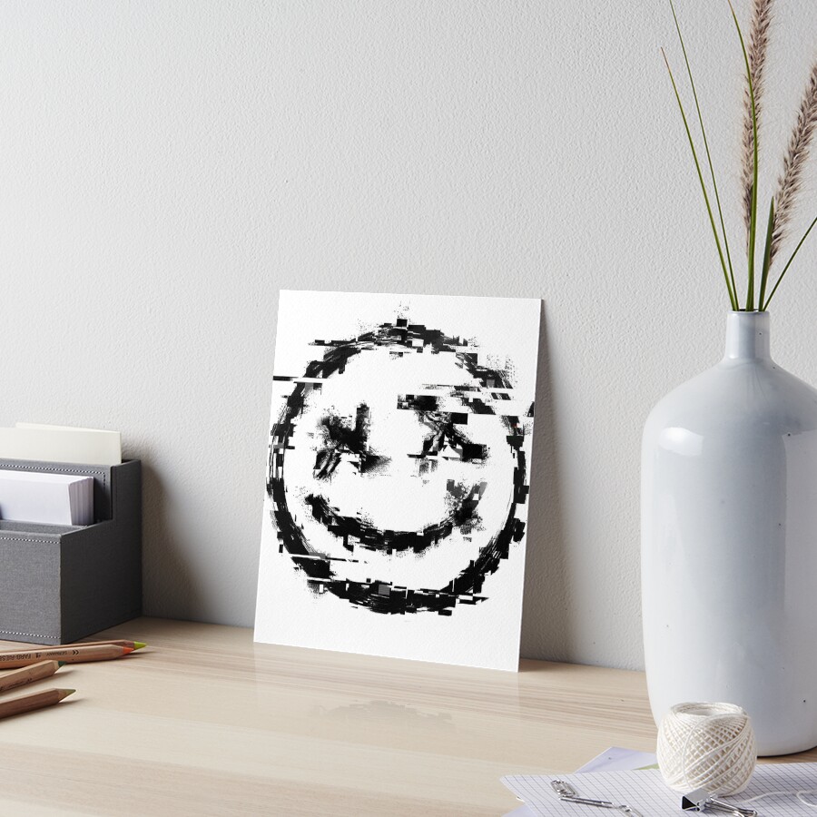 "Glitch Smiley Face" Art Board Print by cadesigns1 | Redbubble
