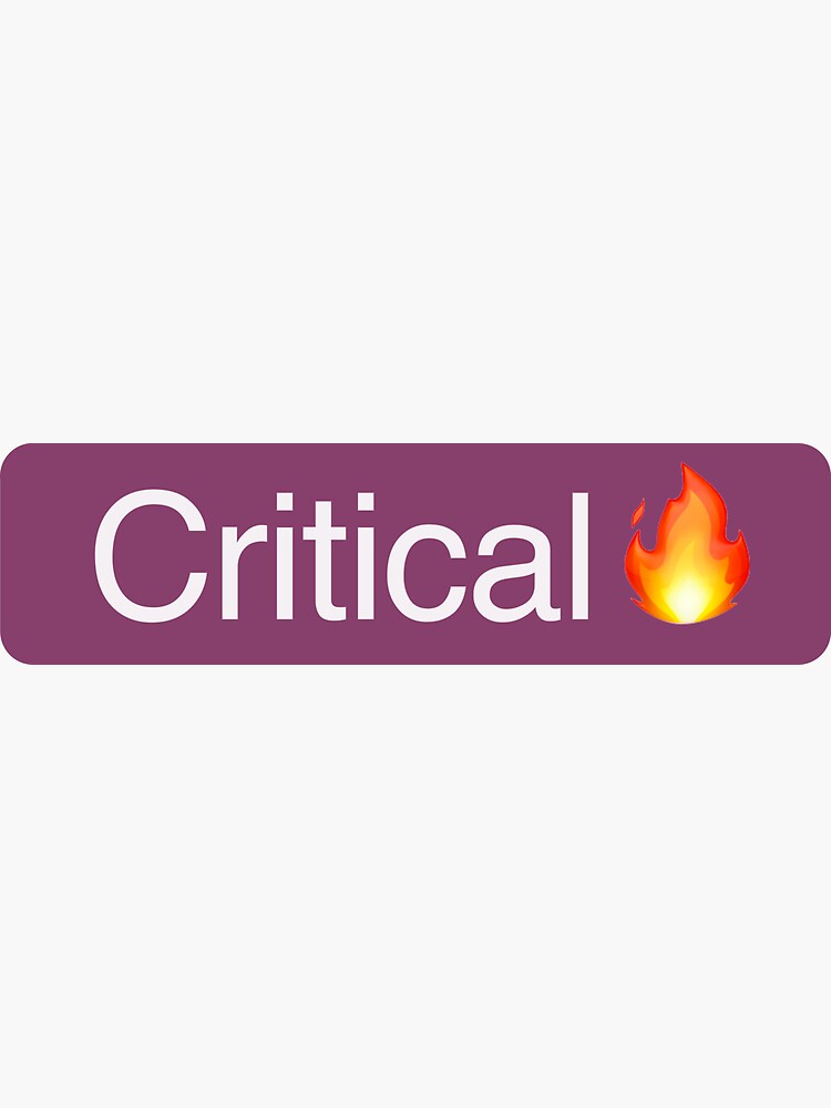 "'Critical' Status Tag with fire (dark mode)" Sticker by Notionware ...