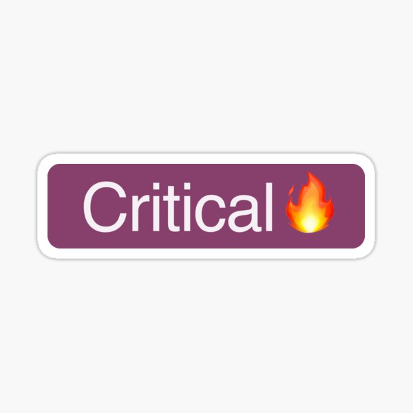 "'Critical' Status Tag with fire (dark mode)" Sticker by Notionware ...