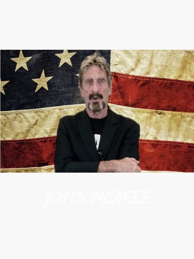 "john mcafee legend nevers die" Sticker for Sale by RBTP10 | Redbubble