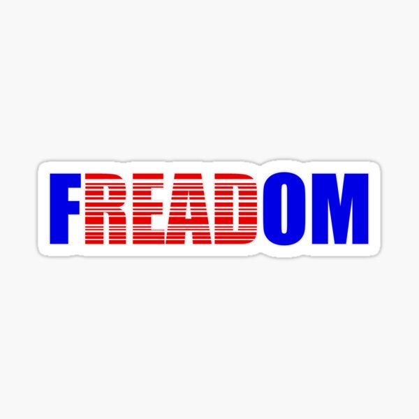 "fREADom Banned Books Week" Sticker for Sale by CafePretzel | Redbubble