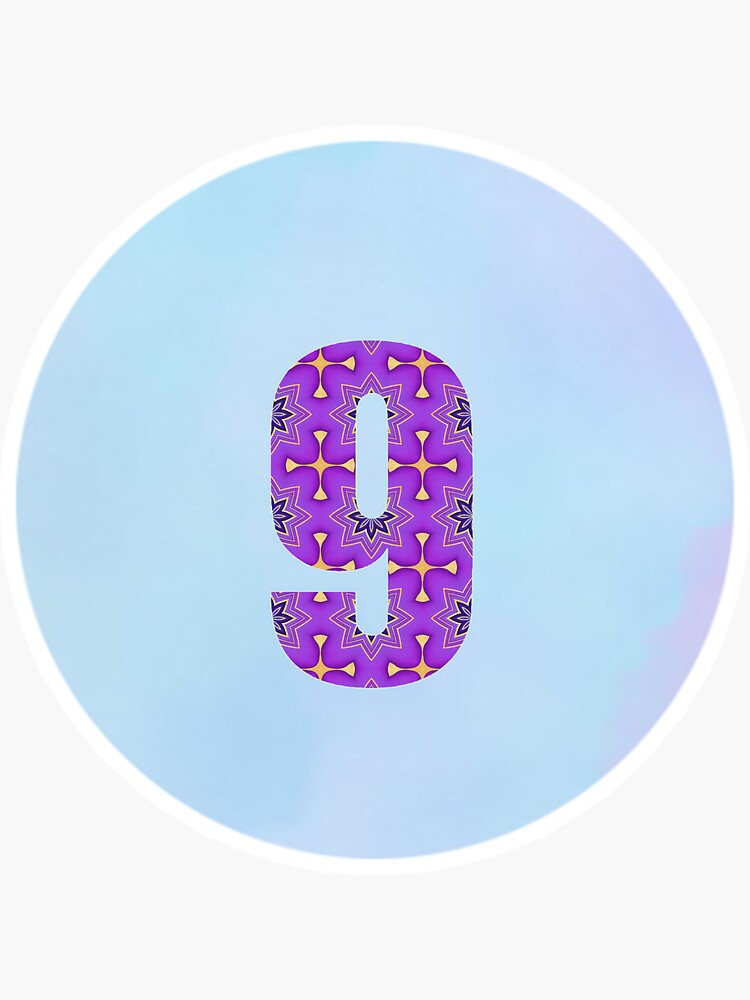 "Number nine pattern in a circle " Sticker by Jennelimprints | Redbubble