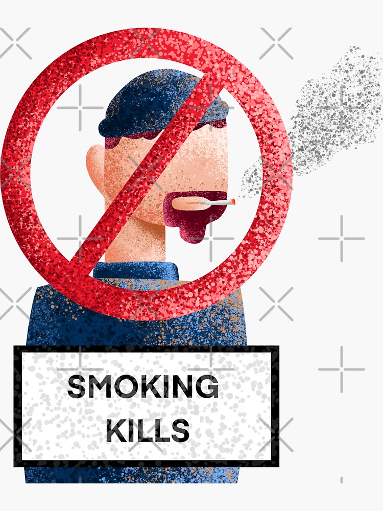 "Smoking kills " Sticker for Sale by ferh0d | Redbubble