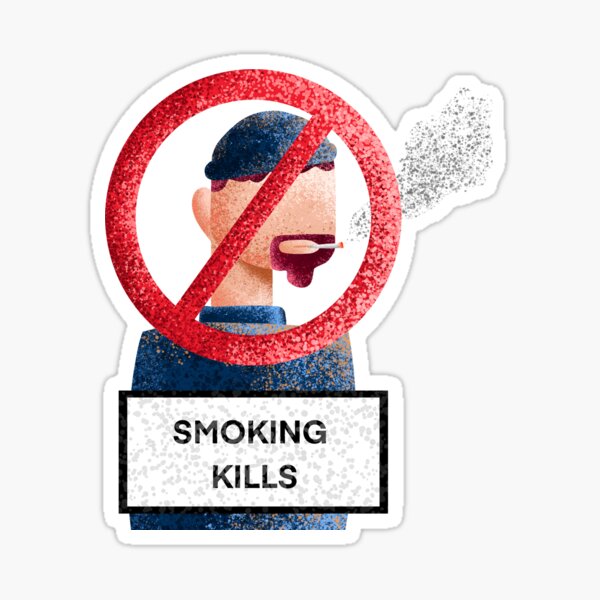 "Smoking kills " Sticker for Sale by ferh0d | Redbubble
