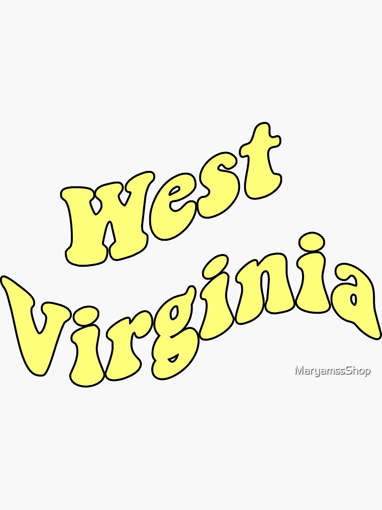 "Party Yellow West Virginia design." Sticker for Sale by MaryamssShop ...