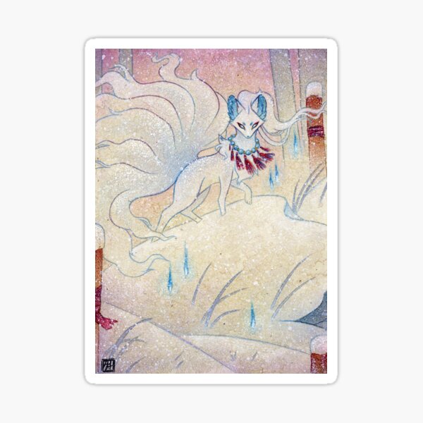 "Winter Twilight Kitsune Guardian" Sticker for Sale by TeaKitsune ...