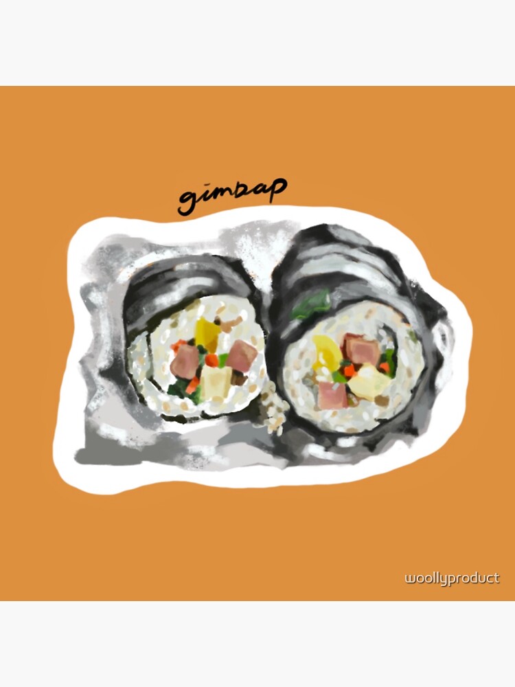 "Korean Food Gimbap " Sticker for Sale by woollyproduct | Redbubble