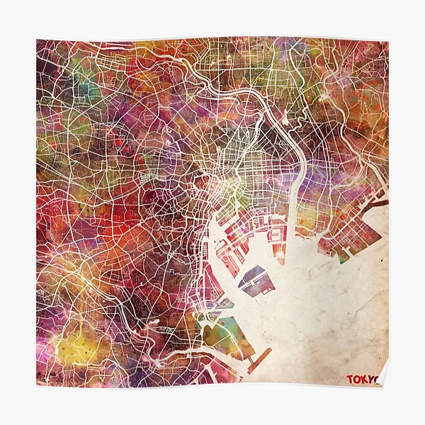 "Tokyo map" Poster by MapMapMaps | Redbubble