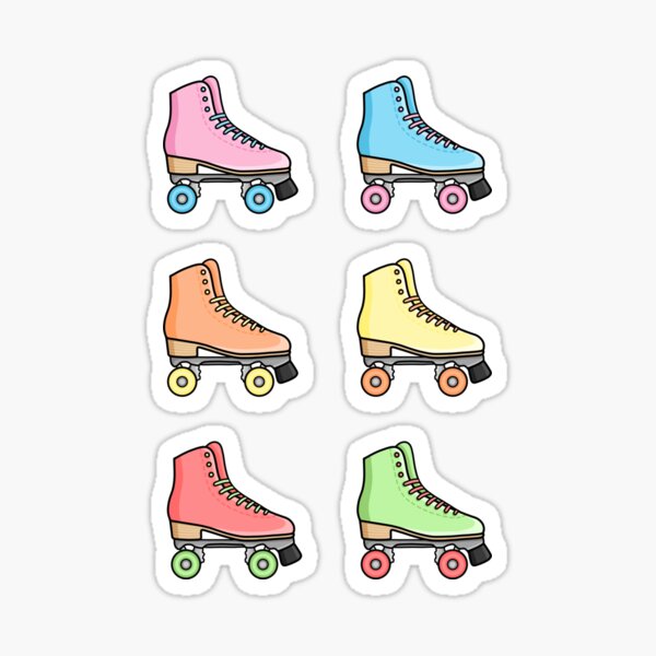 "Cute Colorful Roller Skates " Sticker by DimensionC169 | Redbubble