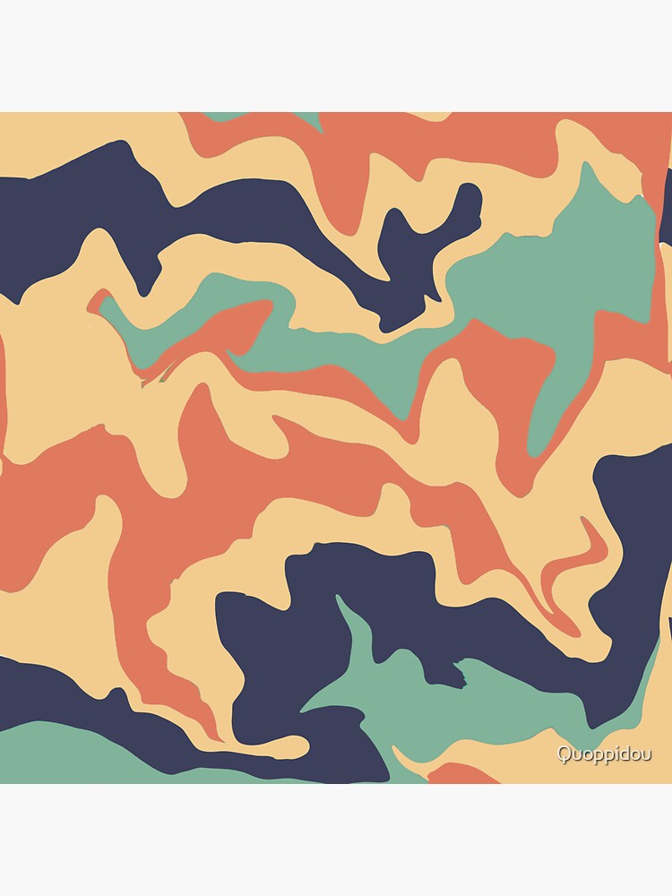 "groovy beach abstract" Sticker by Quoppidou | Redbubble