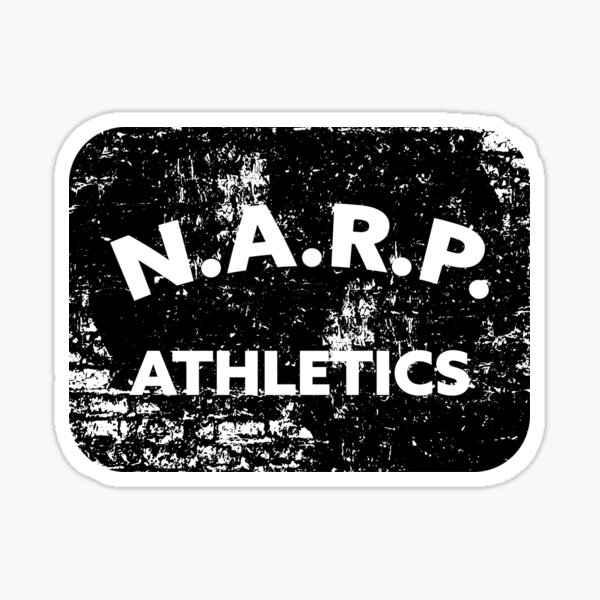 Pegatina «Angustiado NARP Athletics White» de cmd-art | Redbubble