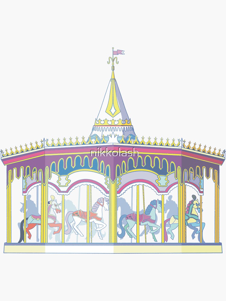 "Carousel " Sticker for Sale by nikkolash | Redbubble