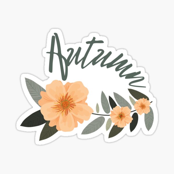 "Autumn Name With Pretty Flowers " Sticker for Sale by PrettyArtwork ...
