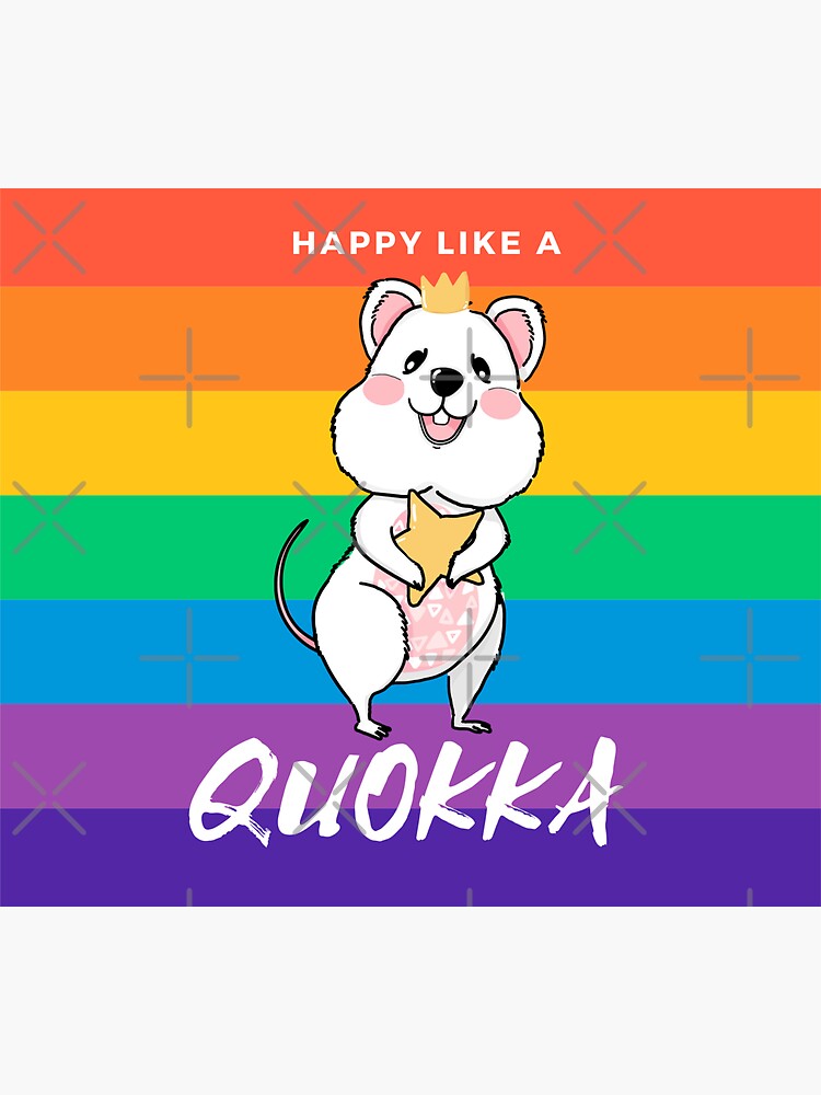 "Happy Like A Quokka!" Sticker for Sale by Tannie6137 | Redbubble