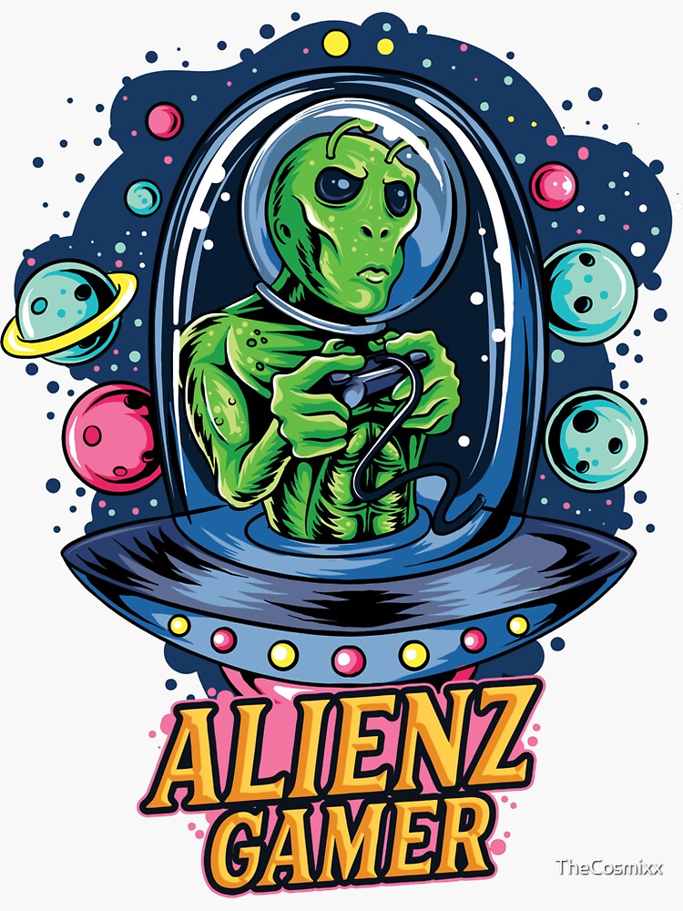 "Alienz Gamer" Sticker by TheCosmixx | Redbubble