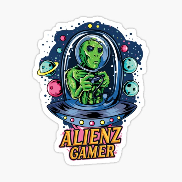 "Alienz Gamer" Sticker by TheCosmixx | Redbubble
