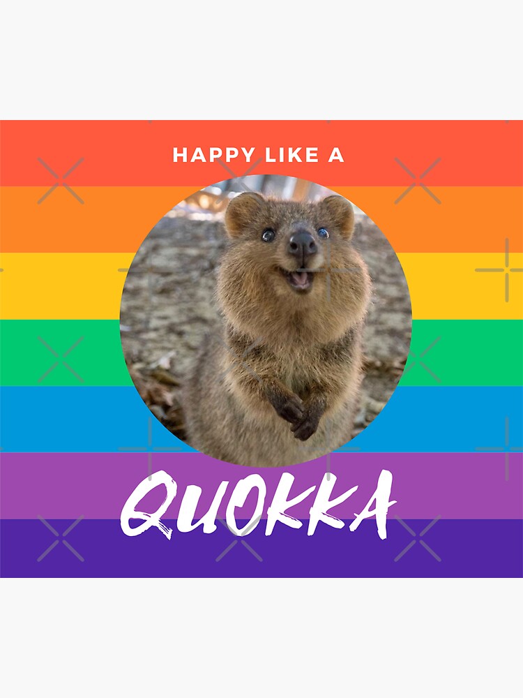 "Happy Like A Quokka! " Sticker for Sale by Tannie6137 | Redbubble