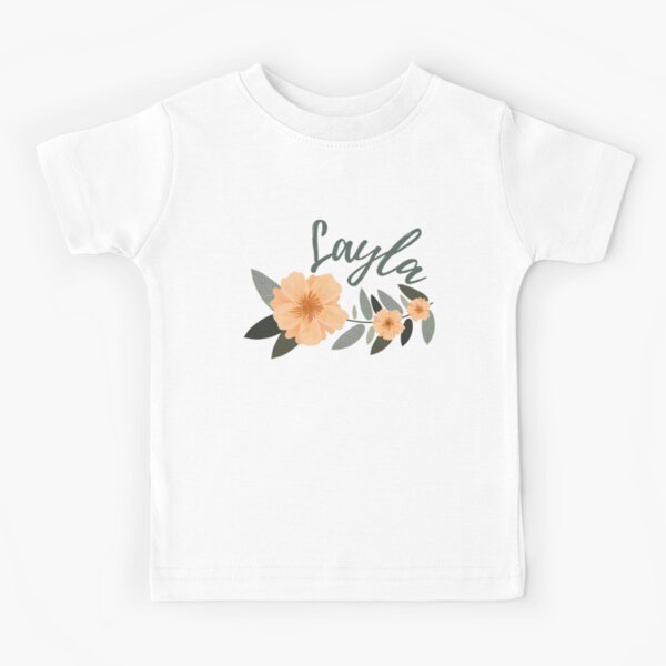 "Layla Name With Pretty Flowers " Kids T-Shirt by PrettyArtwork | Redbubble