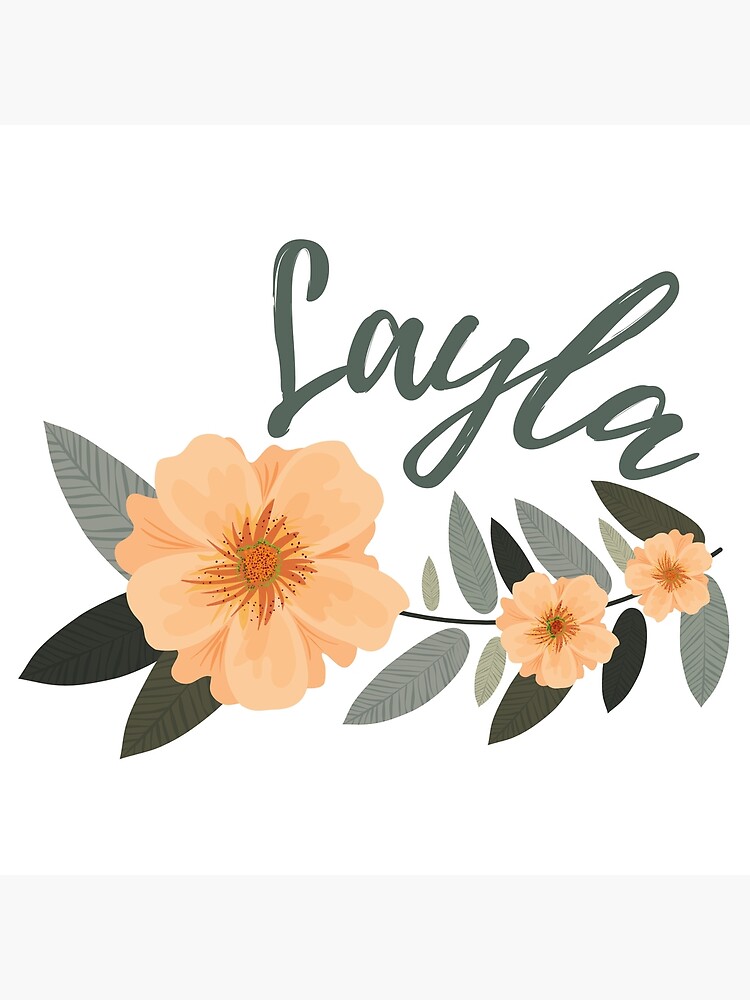 Póster «Layla nombre con bonitas flores» de PrettyArtwork | Redbubble
