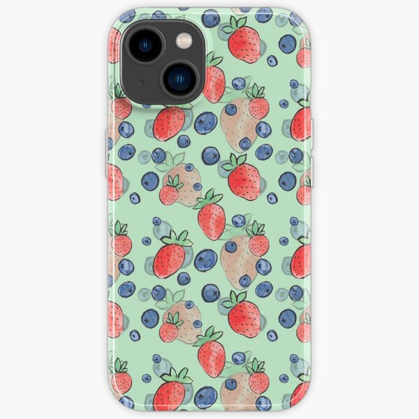 "Summer Strawberries and Blueberries Pattern " iPhone Case for Sale by ...