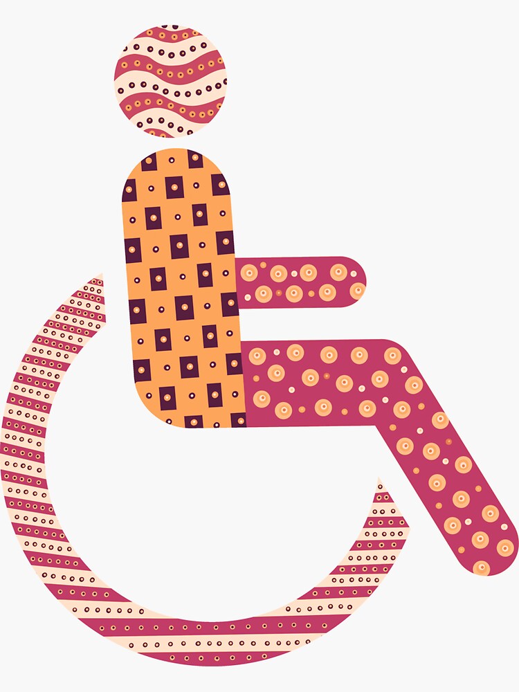 "Disability in Pink and Orange" Sticker for Sale by donnambrown | Redbubble