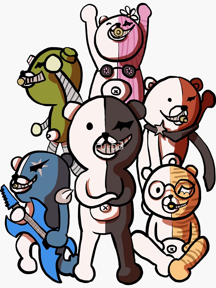 "Monokubs gang monokuma Danganrompa" Sticker for Sale by cu-b3 | Redbubble