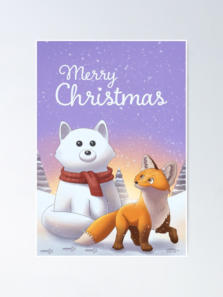 "Snow Fox - Winter Fox Illustration" Poster by CharleyFox | Redbubble