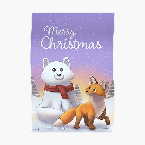"Snow Fox - Winter Fox Illustration" Poster by CharleyFox | Redbubble