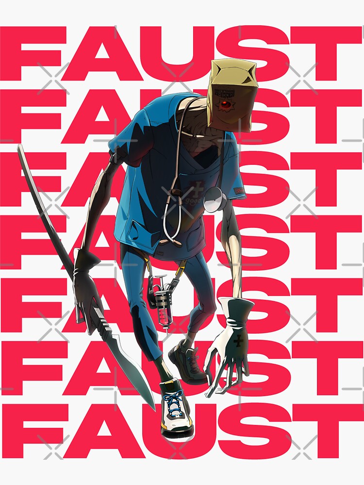 "Faust GGST Red Text" Sticker for Sale by LucaSpeedy | Redbubble