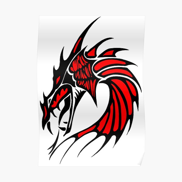 "Red Fury Dragon " Poster by TorsShop | Redbubble
