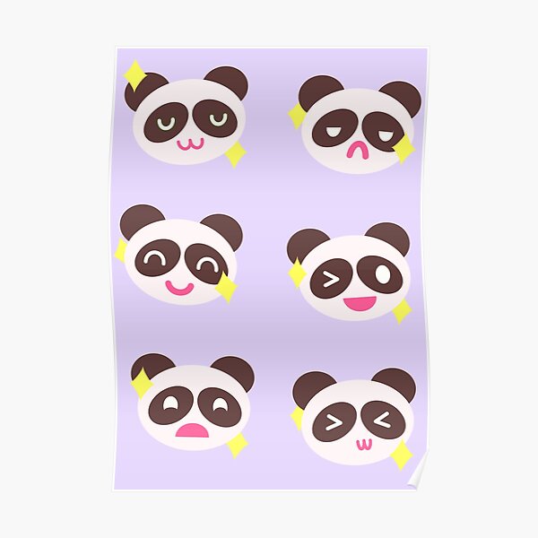 "Cute Panda Expressions" Poster for Sale by amathebee | Redbubble