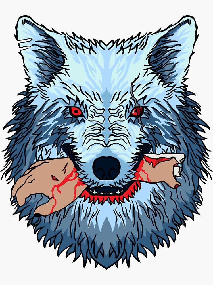 "Bloody wolf " Sticker by HillinValley | Redbubble