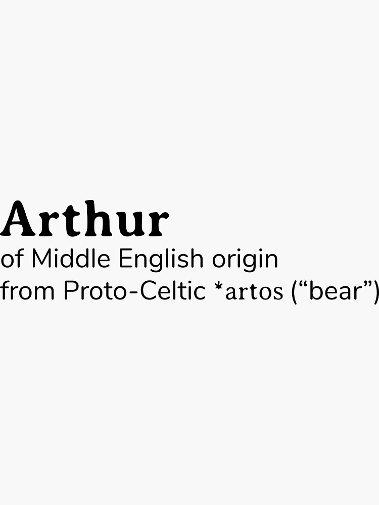 "Arthur name etymology" Sticker for Sale by YourNameStory | Redbubble