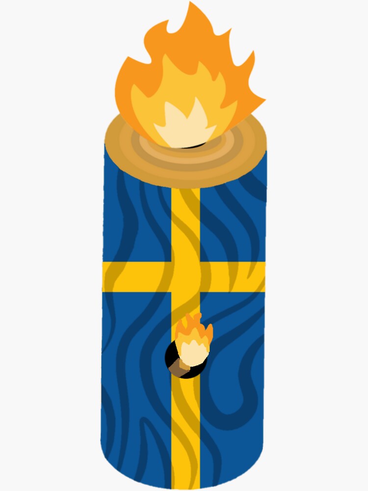 "Swedish Fire Log" Sticker for Sale by Styxers | Redbubble